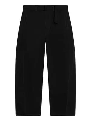 LEMAIRE Cotton Trousers With Belt - Black