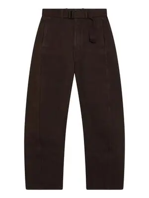 LEMAIRE LEMAIRE Cotton Trousers With Belt Brown