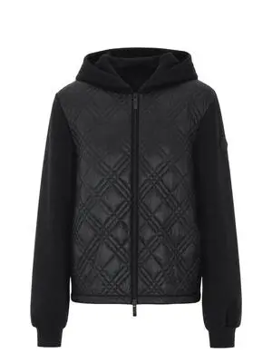 Moncler Logo Zip Up Cardigan - Black