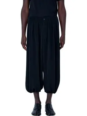 Yohji Yamamoto Pleated Drop-crotch Trousers - Black