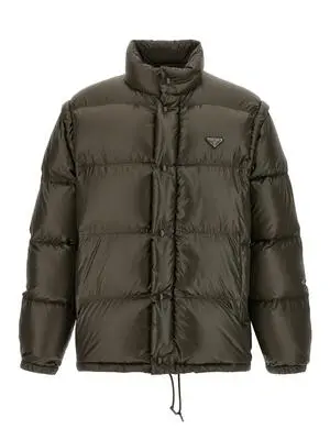 Prada Re-nylon Down Jacket - Gray