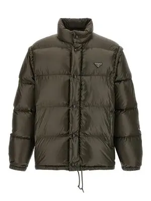 Prada Re-nylon Down Jacket - Gray