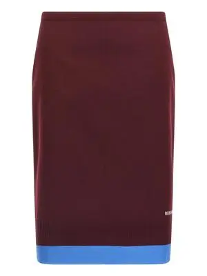 Miu Miu MIU MIU Double Layer Midi Skirt Multicolor