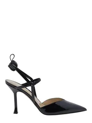 Fendi Patent Leather Slingback Pumps - Black