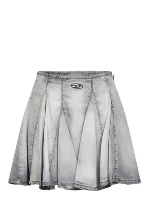 DIESEL® Grey Denim De-spiki-fsi Pleated Mini Skirt - Multicolor