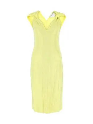 Bottega Veneta Embellished Stretch Viscose Blend Dress - Yellow