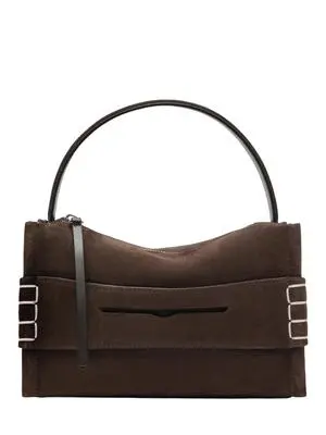 JW Anderson Small Loafer Bag In Suede Leather - Brown