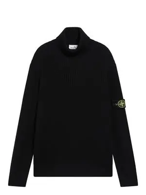 Stone Island Ribbed Turtleneck Sweater - Blue