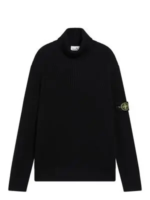 Stone Island Ribbed Turtleneck Sweater - Blue