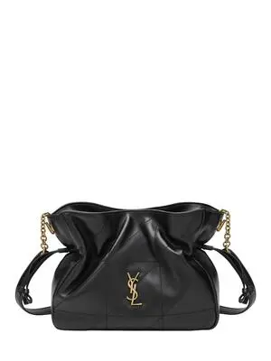 Saint Laurent Jamie Shoulder Pouch In Lambskin Leather - Black