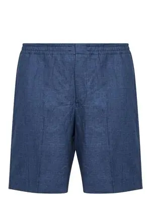Zegna Zegna Men Navy Blue Oasi Lino Shorts Multicolor