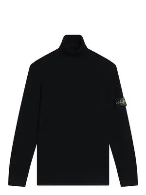 Stone Island Ribbed Turtleneck Sweater - Black