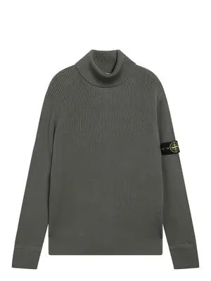 Stone Island Stone Island Military Green Ribbed Turtleneck Sweater Men Green