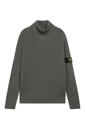 Stone Island Military Ribbed Turtleneck Sweater - Green