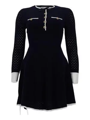 SELF-PORTRAIT Knitted Mini Dress - Blue