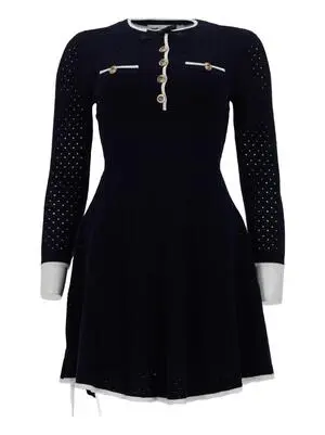 SELF-PORTRAIT Knitted Mini Dress - Blue