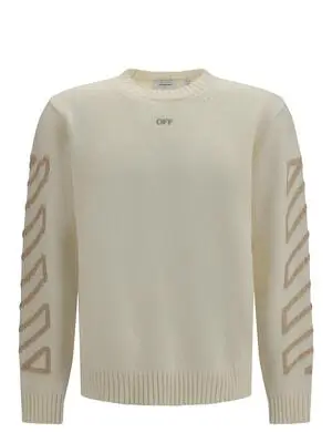 Off-White Arrow Fuzzy Crewneck Sweater - Multicolor