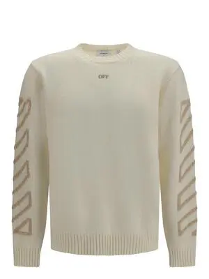 Off-White Arrow Fuzzy Crewneck Sweater - Multicolor