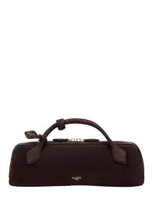 Alaïa Suede Goat Leather Le Teckel Pouch - Brown