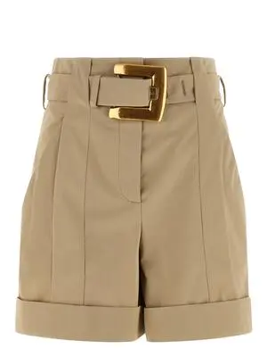 Balmain Balmain Women 'Anthem' Buckle Shorts Cream