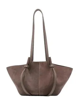 Yuzefi Calf Suede Shoulder Bag - Brown