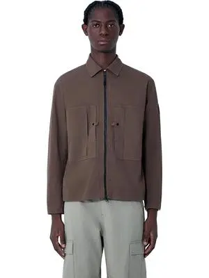 Stone Island Cotton Twill Zip-up Jacket - Brown