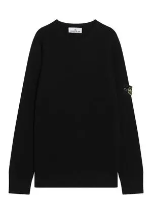 Stone Island Ribbed Crew-neck Sweater - Black