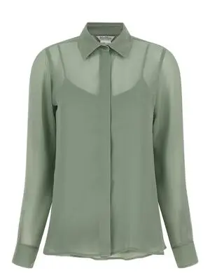 Max Mara Silk Crêpe De Chine Shirt - Green