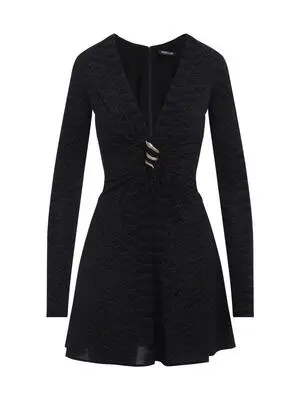 Roberto Cavalli Serpentine Mini Dress - Black