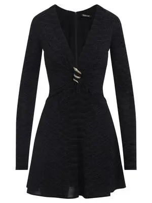 Roberto Cavalli Serpentine Mini Dress - Black