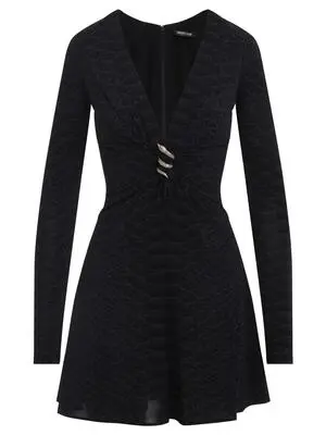 Roberto Cavalli Serpentine Mini Dress - Black