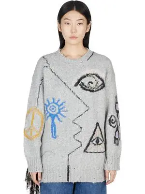Stella McCartney Folklore Embroidery Sweater - Gray