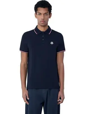 Moncler Logo Patch Polo Shirt - Blue