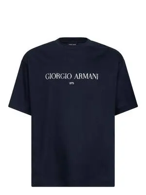Giorgio Armani Giorgio Armani Men Navy Blue Cotton Interlock Jersey T-Shirt Multicolor