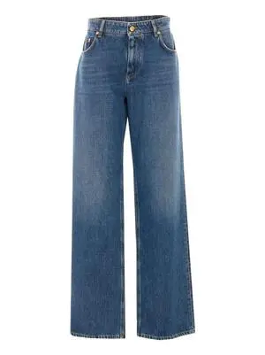 Dolce & Gabbana Wide Leg Denim Trousers - Blue