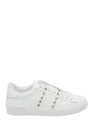 Valentino Garavani Rockstud Leather Sneakers - White