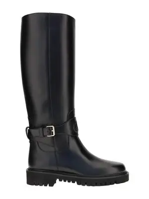 Valentino Garavani Vlogo Signature Calfskin High Boots - Black