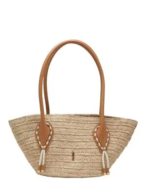 CHRISTIAN LOUBOUTIN Raffia Venus Mini Tote Bag - Cream