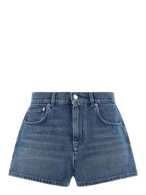Moschino Heart Denim Shorts - Blue