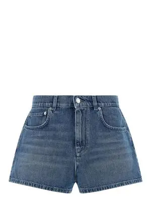 Moschino Heart Denim Shorts - Blue