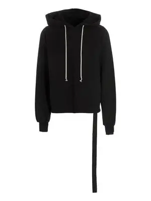 Rick Owens Asymmetrical Stitching Hoodie - Black