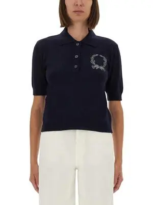 Moschino Embroidered Logo Polo Shirt - Blue