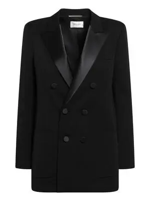 Saint Laurent Double-breasted Wool Blazer - Black