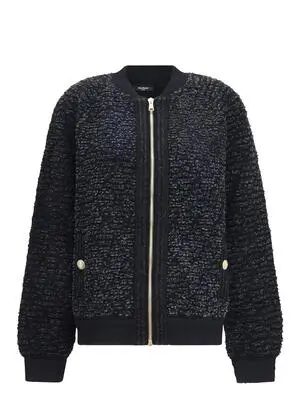 Balmain Zip Jacket With Sequin Details - Black