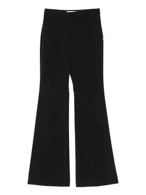 Sportmax Flared Virgin Wool Trousers - Black