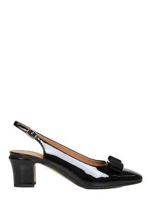 FERRAGAMO Black Vara Bow Slingback Pumps - Multicolor