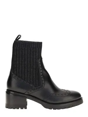 Santoni Ferret Leather Boots - Black