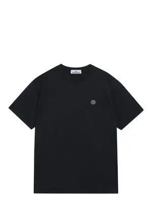 Stone Island Navy Cotton T-shirt With Slim Fit - Blue