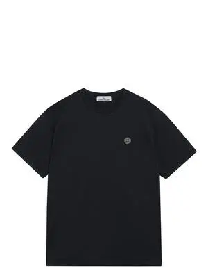 Stone Island Navy Cotton T-shirt With Slim Fit - Blue