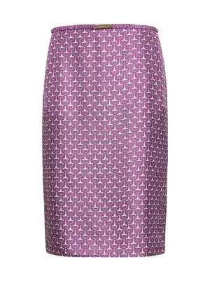 Gucci Printed Silk Twill Midi Skirt - Multicolor